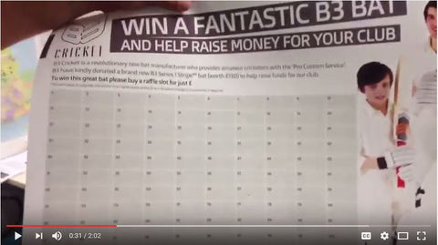 B3 Cricket Bat Raffle – English Willow Cricket Bats
